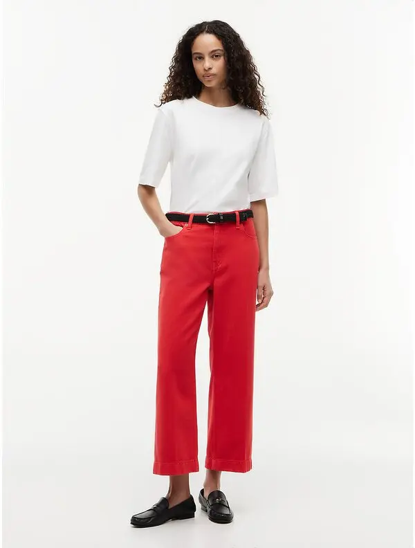 Tommy Hilfiger High-rise Cropped Wide-leg Jeans - Primary Red