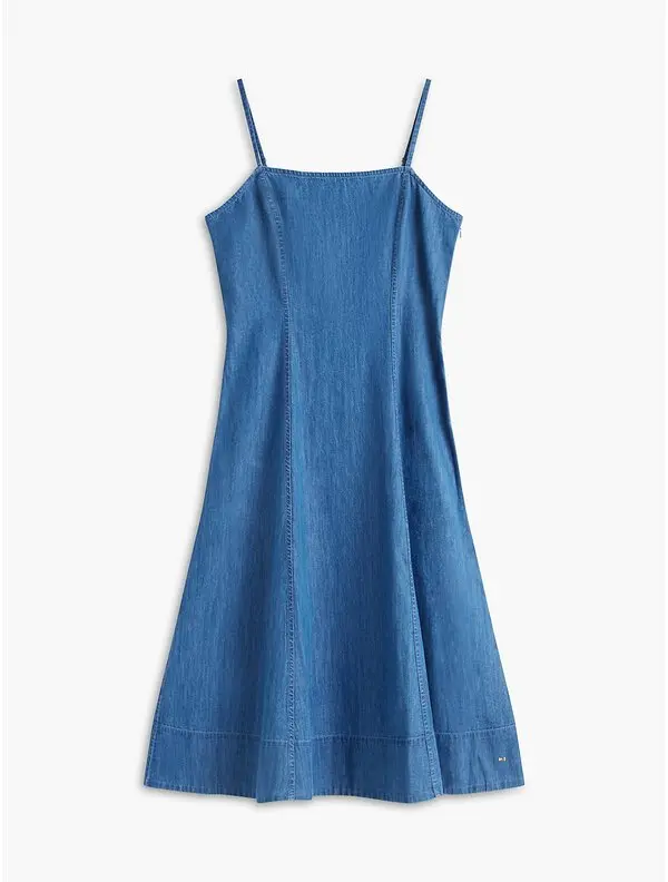 Tommy Hilfiger Denim Maxi Dress With Shirred Back