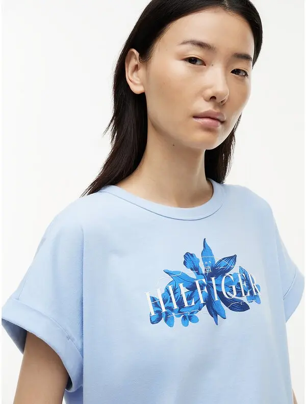 Tommy Hilfiger Floral Logo Cotton T-shirt