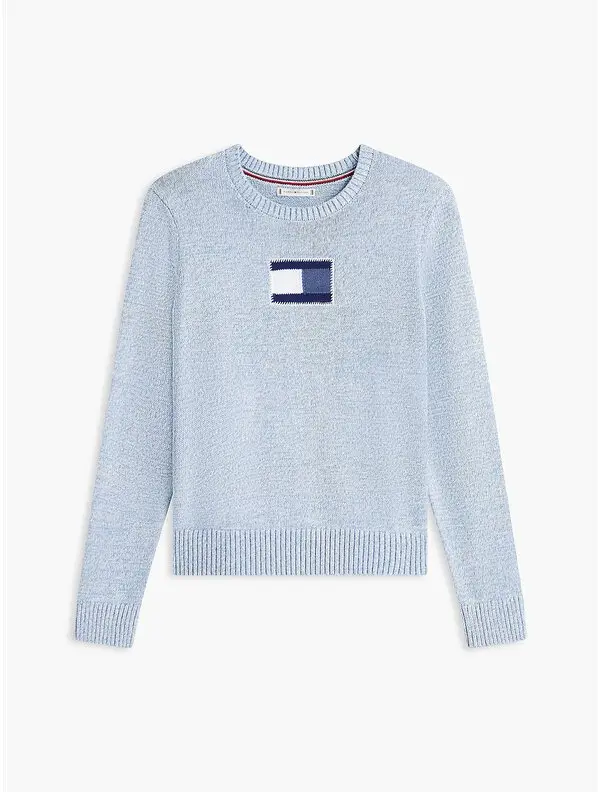 Tommy Hilfiger Intarsia Flag Logo Crewneck Sweater