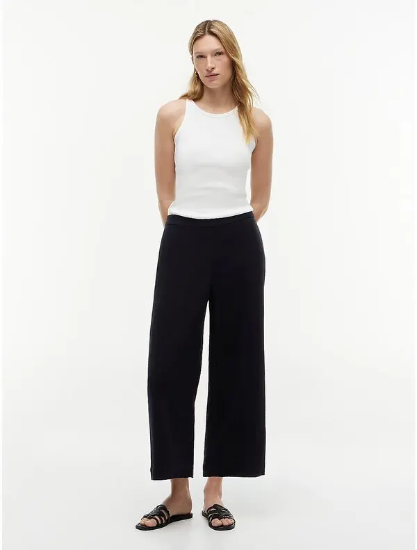 Tommy Hilfiger Cropped Wide Leg Pants - Black