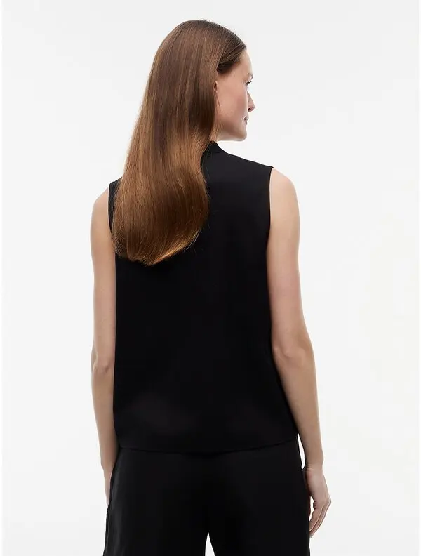 Tommy Hilfiger Sleeveless Band Collar Slub Shirt