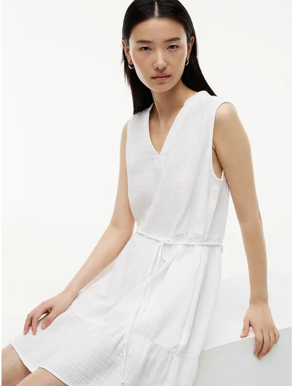 Tommy Hilfiger Tiered Cotton Gauze Mini Dress - Optic White