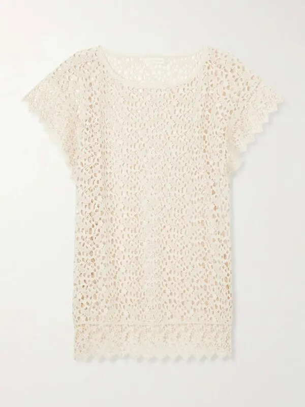Suzie Kondi Kristina Crocheted Cotton Mini Dress - Ecru