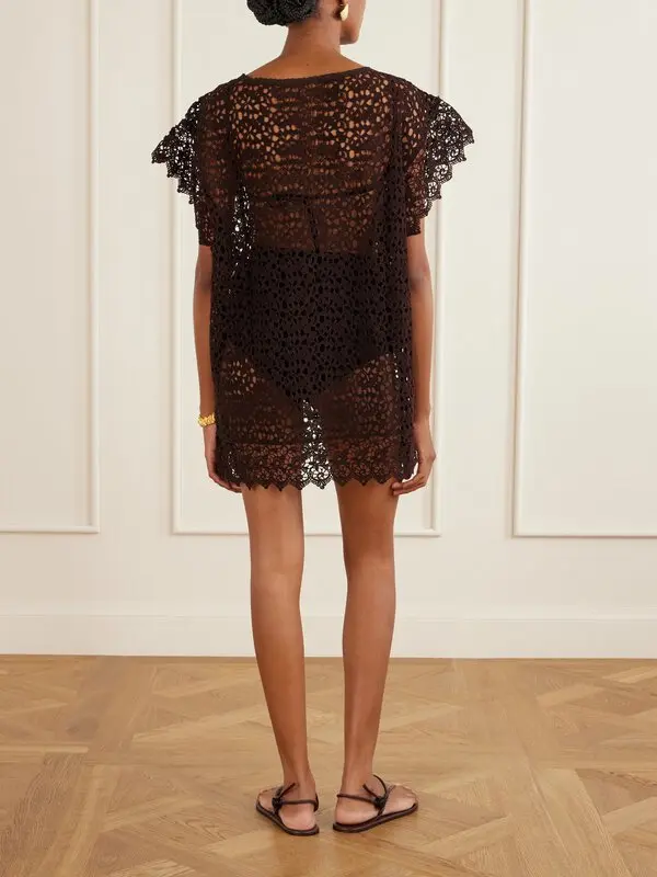 Suzie Kondi Kristina Crocheted Cotton Mini Dress