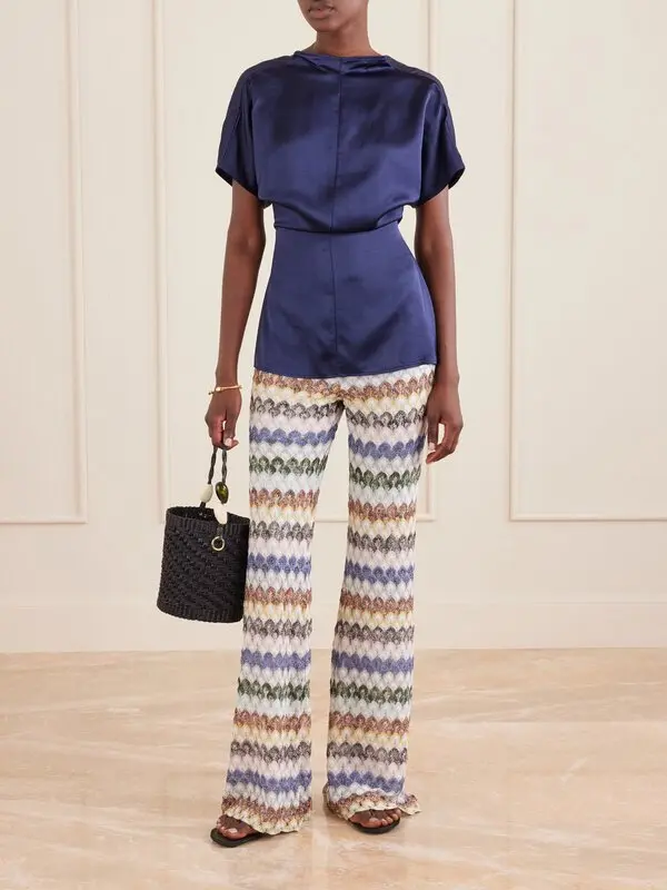 Missoni Embellished Crochet-knit Flared Pants - Multi