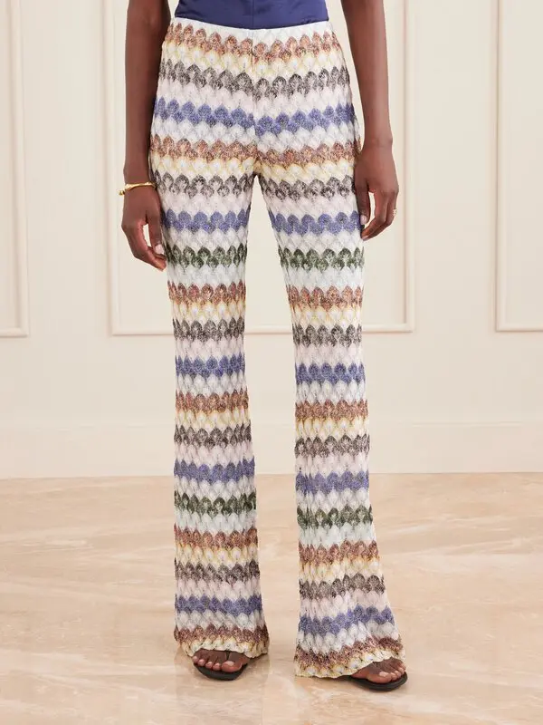 Missoni Embellished Crochet-knit Flared Pants