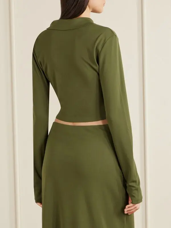 VIOLANTE NESSI Gathered Knotted Cropped Top