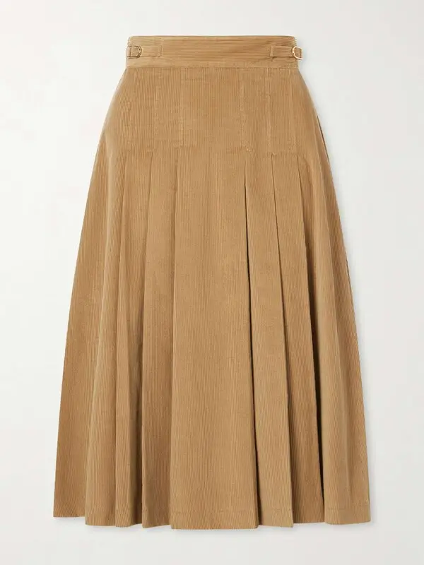 Gabriela Hearst Corduroy Cotton Maxi Skirt - Beige