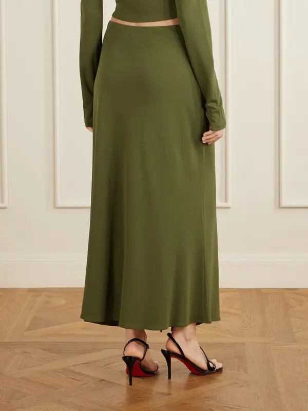 VIOLANTE NESSI Rebecca Satin Midi Skirt