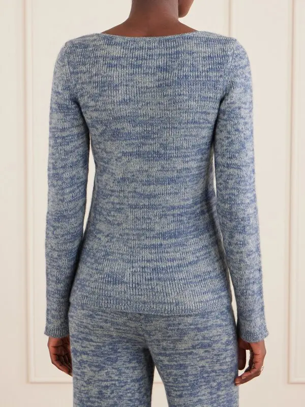 THE ELDER STATESMAN V-neck Cashmere And Silk-blend Sweater