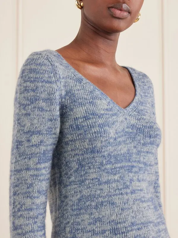 THE ELDER STATESMAN V-neck Cashmere And Silk-blend Sweater