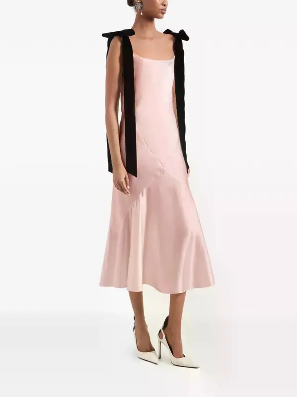 Nina Ricci Bow-detail Satin Midi Dress