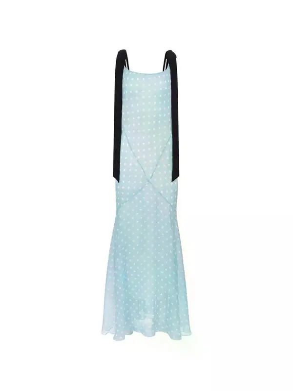 Nina Ricci Light Silk Polka Dot Mermaid Maxi Dress