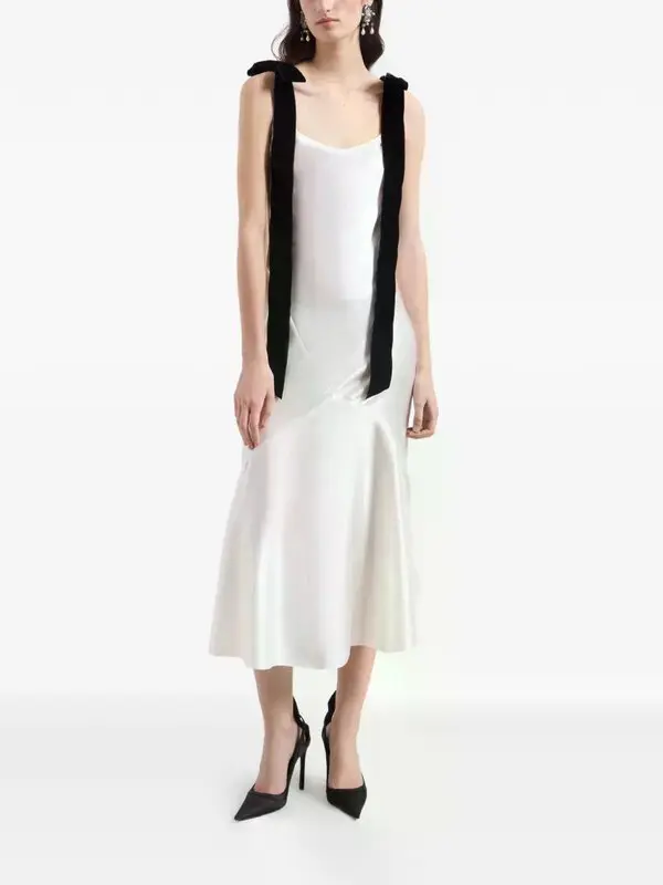 Nina Ricci Satin Midi Dress With Bow Detail