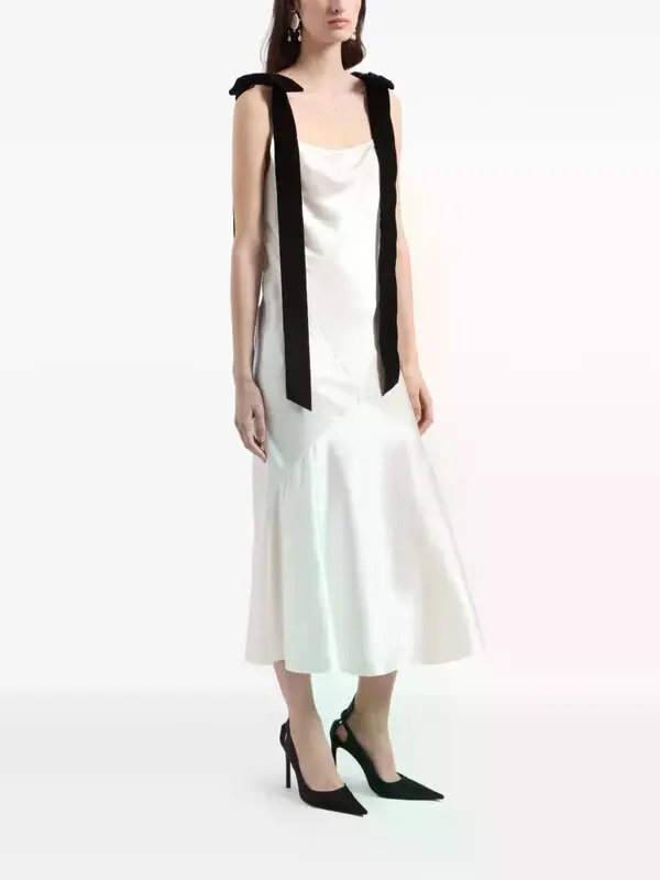 Nina Ricci Satin Midi Dress With Bow Detail