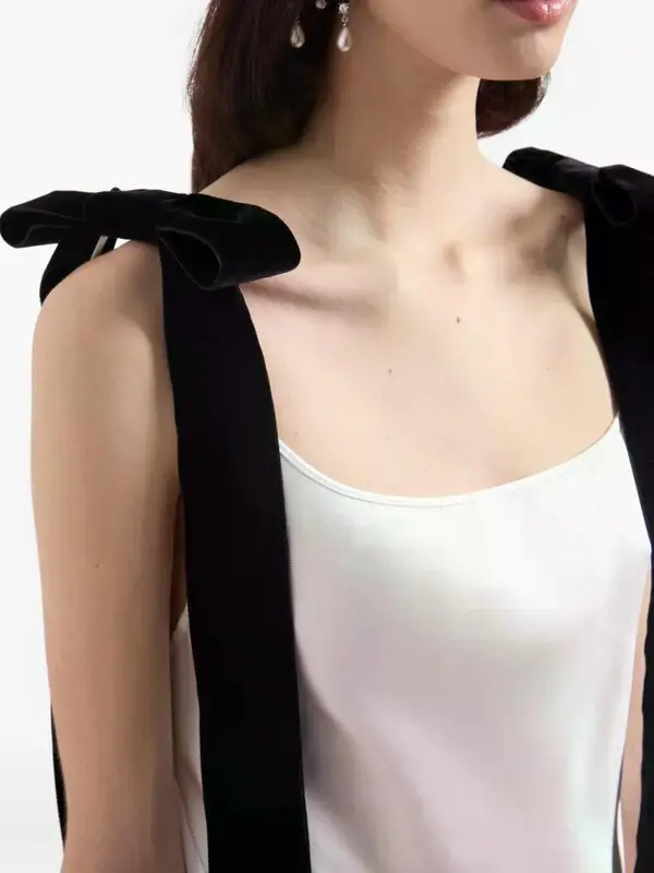 Nina Ricci Satin Midi Dress With Bow Detail
