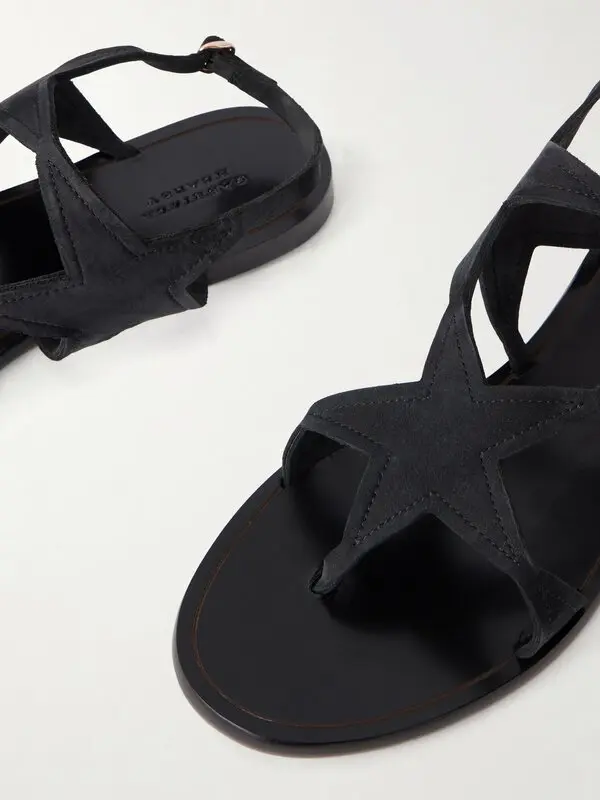 Gabriela Hearst Suede Star Sandals - Black