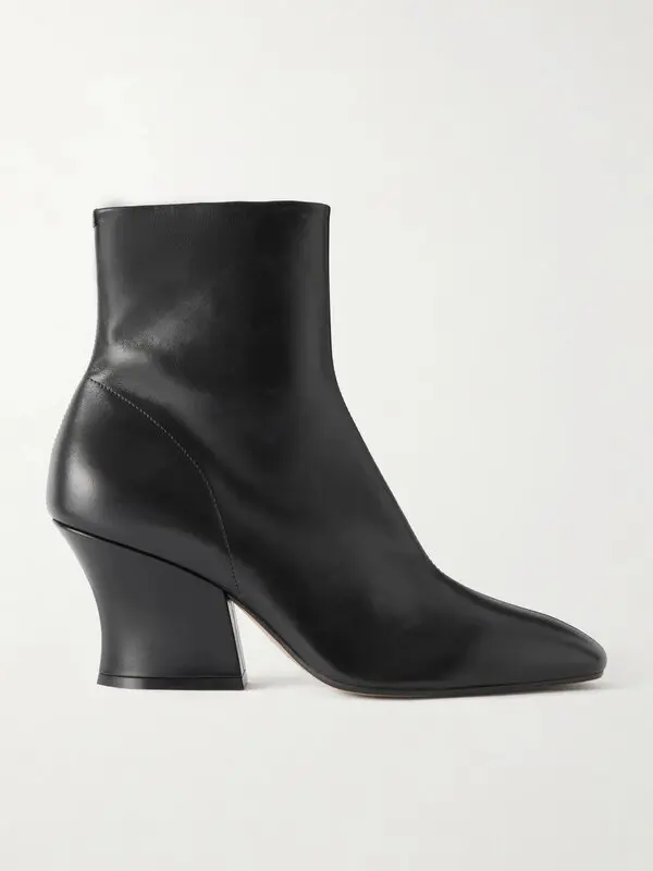 JIL SANDER Lune Leather Ankle Boots - Black