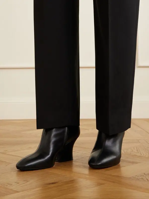 JIL SANDER Lune Leather Ankle Boots - Black