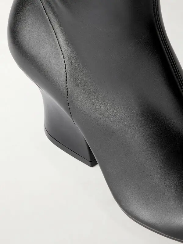 JIL SANDER Lune Leather Ankle Boots - Black