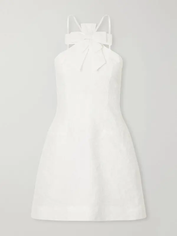 SHUSHU/TONG Bow-detailed Taffeta Mini Dress - White