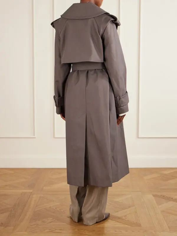 Victoria Beckham Philippa Belted Cotton Trench Coat - Brown