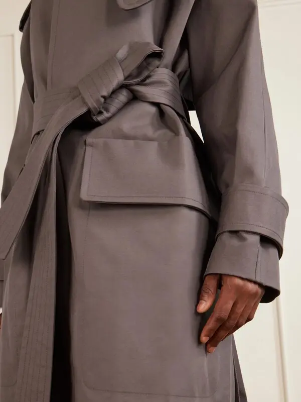 Victoria Beckham Philippa Belted Cotton Trench Coat - Brown