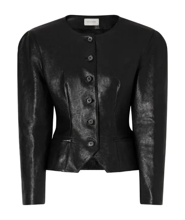 Magda Butrym Paneled Leather Jacket - Black