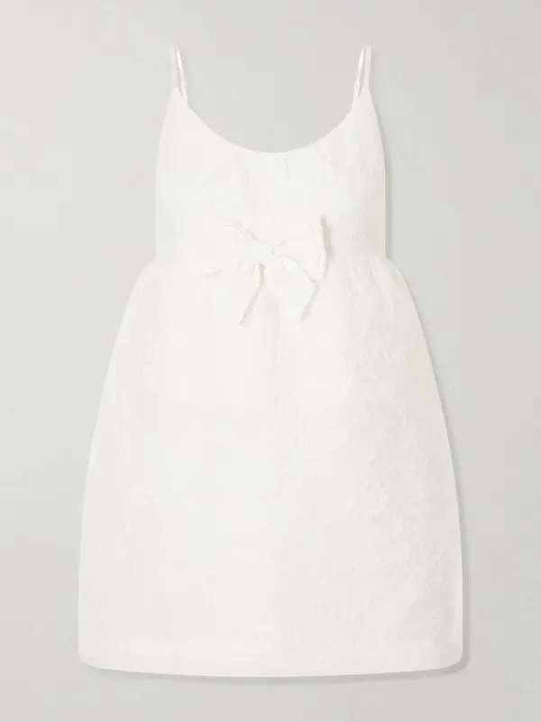 SHUSHU/TONG Bow-detailed Taffeta Mini Dress - White