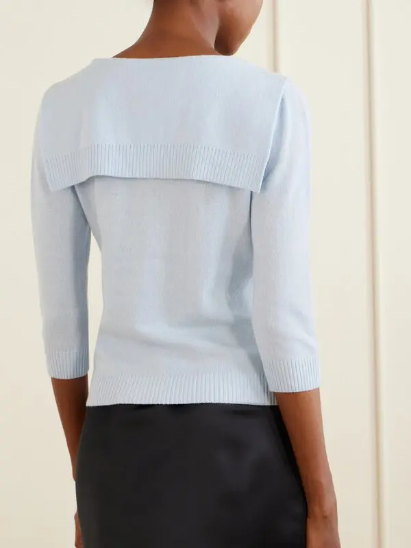 SHUSHU/TONG Logo-appliquéd Wool Sweater With Tie Detail