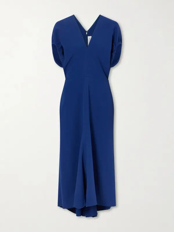 Victoria Beckham Edith Crepe Midi Dress - Blue
