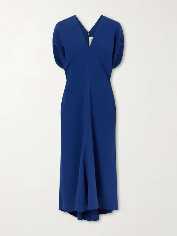 Victoria Beckham Edith Crepe Midi Dress - Navy