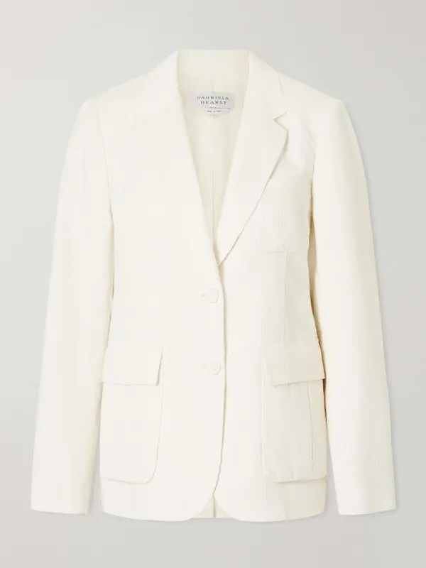Gabriela Hearst Louisa Cotton Ribbed Blazer - Ivory