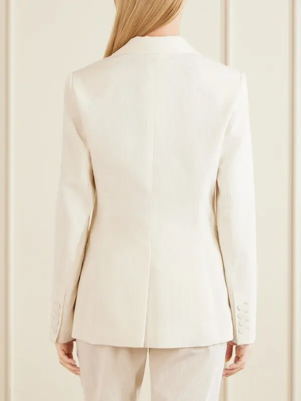 Gabriela Hearst Louisa Cotton Ribbed Blazer - Neutrals