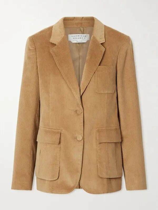 Gabriela Hearst Louisa Cotton Ribbed Blazer - Neutrals