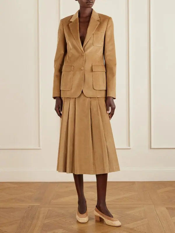 Gabriela Hearst Louisa Cotton Ribbed Blazer - Neutrals