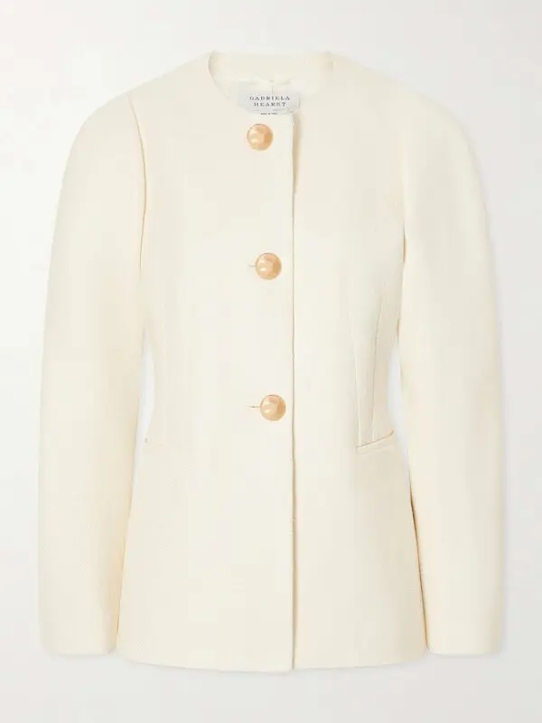 Gabriela Hearst Daelan Silk And Wool-blend Jacket - Ivory