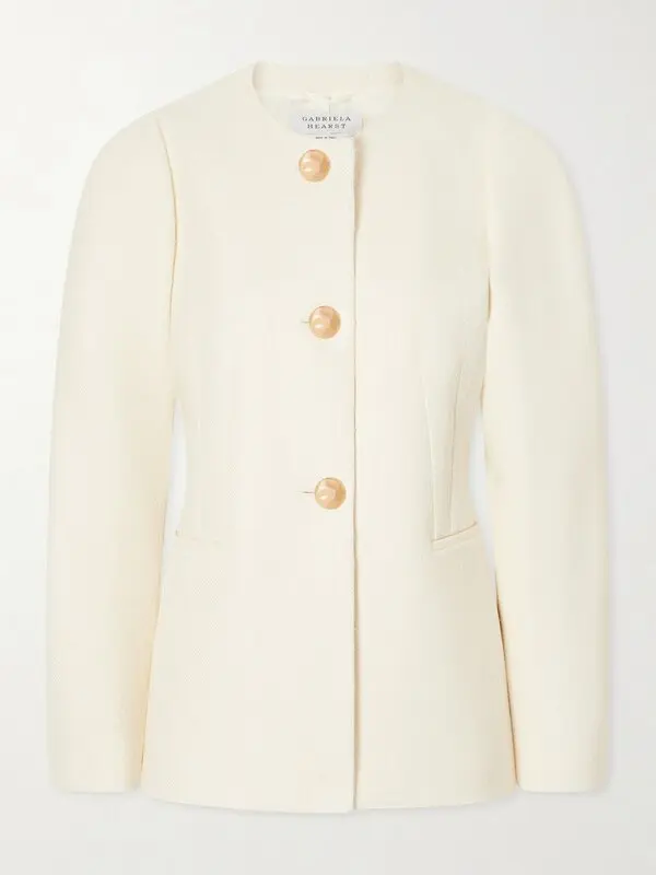 Gabriela Hearst Daelan Silk And Wool-blend Jacket - Neutrals