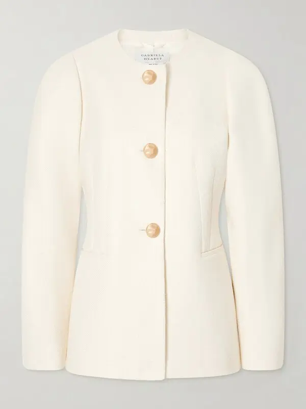Gabriela Hearst Daelan Silk And Wool-blend Jacket - Neutrals