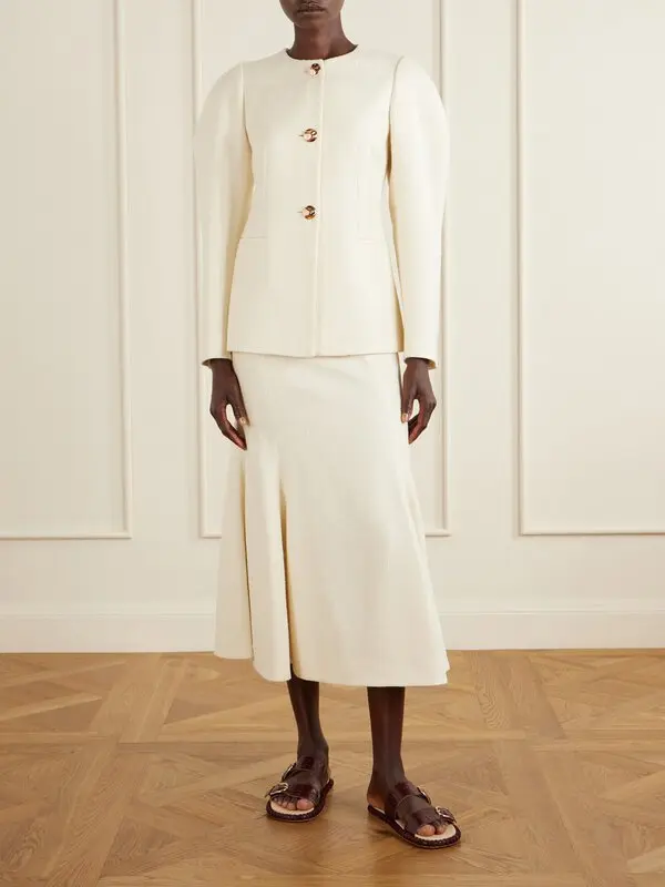 Gabriela Hearst Daelan Silk And Wool-blend Jacket - Neutrals