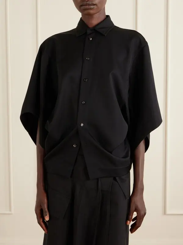 Bottega Veneta Wool-twill Oversized Shirt - Black