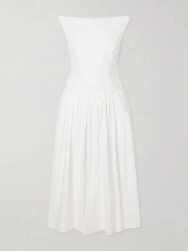 Cara Cara Zora Cotton-poplin Midi Dress - White