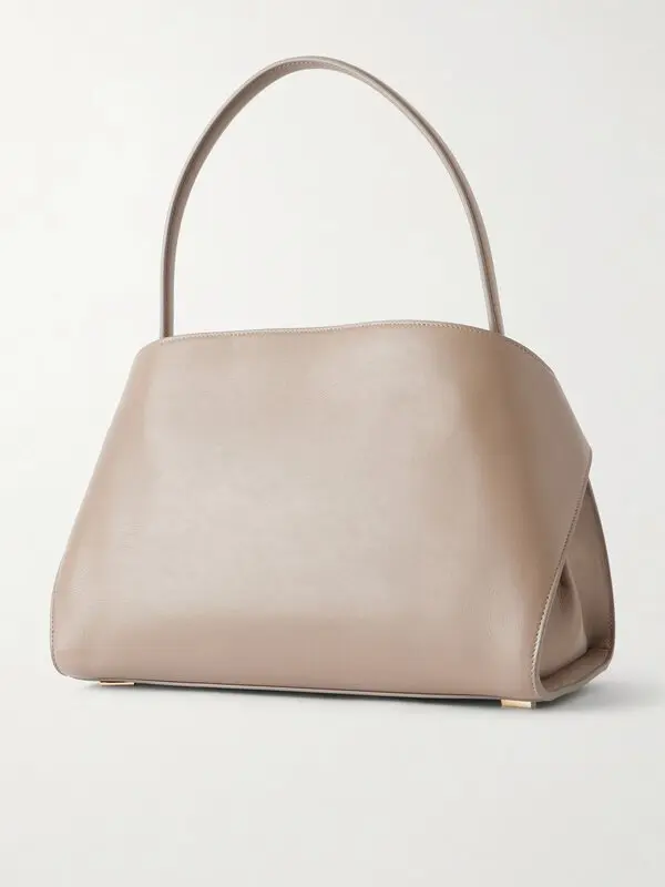 FERRAGAMO Hug Small Embellished Cracked-leather Tote - Brown