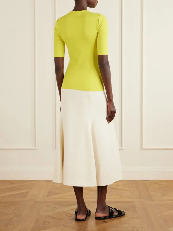 Gabriela Hearst Axis Wool Knitwear Short Sleeve Sweater