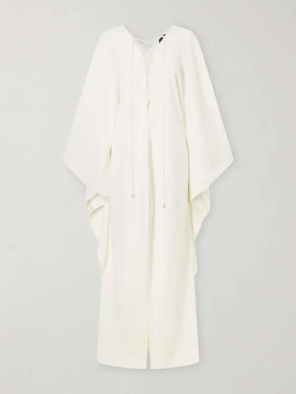 TALLER MARMO Sahara Lace-up Cady Gown - Ivory