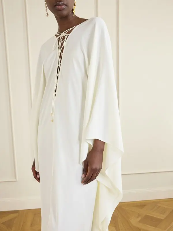 TALLER MARMO Sahara Lace-up Cady Gown - Neutrals