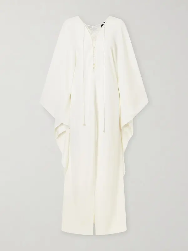 TALLER MARMO Sahara Lace-up Cady Gown - Neutrals