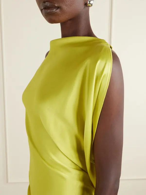 Victoria Beckham Satin Draped Gown - Yellow