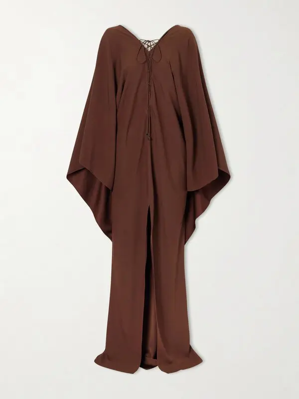 TALLER MARMO Sahara Lace-up Maxi Gown - Brown